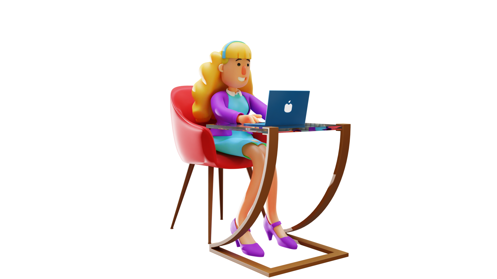 3d Illustration Beautiful Office Worker 3d Cartoon Character