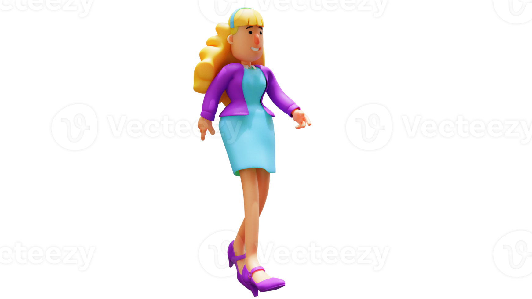 3d Illustration Graceful Beautiful Woman 3d Cartoon Character