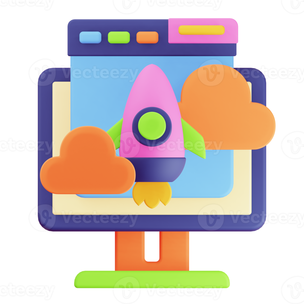 3D Render Monitor and Browser Rocket Startup Icon 18134199 PNG 3D Render Monitor and Browser Rocket Startup Icon 18134199 PNG