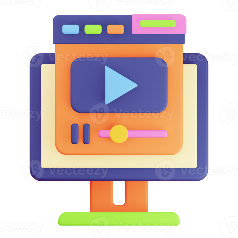 3D Render Monitor and Browser Video Player Icon 18134200 PNG 3D Render Monitor and Browser Video Player Icon 18134200 PNG
