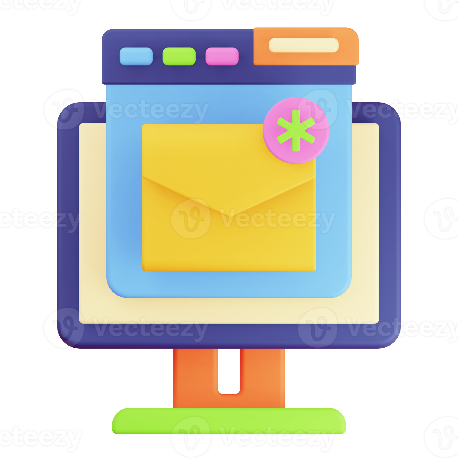 3D Render Monitor and Browser New Mail Icon 18134204 PNG 3D Render Monitor and Browser New Mail Icon 18134204 PNG