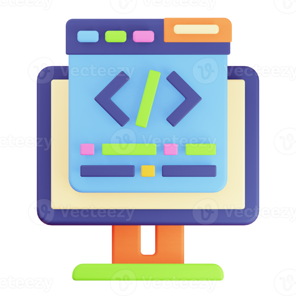 3D Render Monitor and Browser Code Programming Icon 18134207 PNG 3D Render Monitor and Browser Code Programming Icon 18134207 PNG