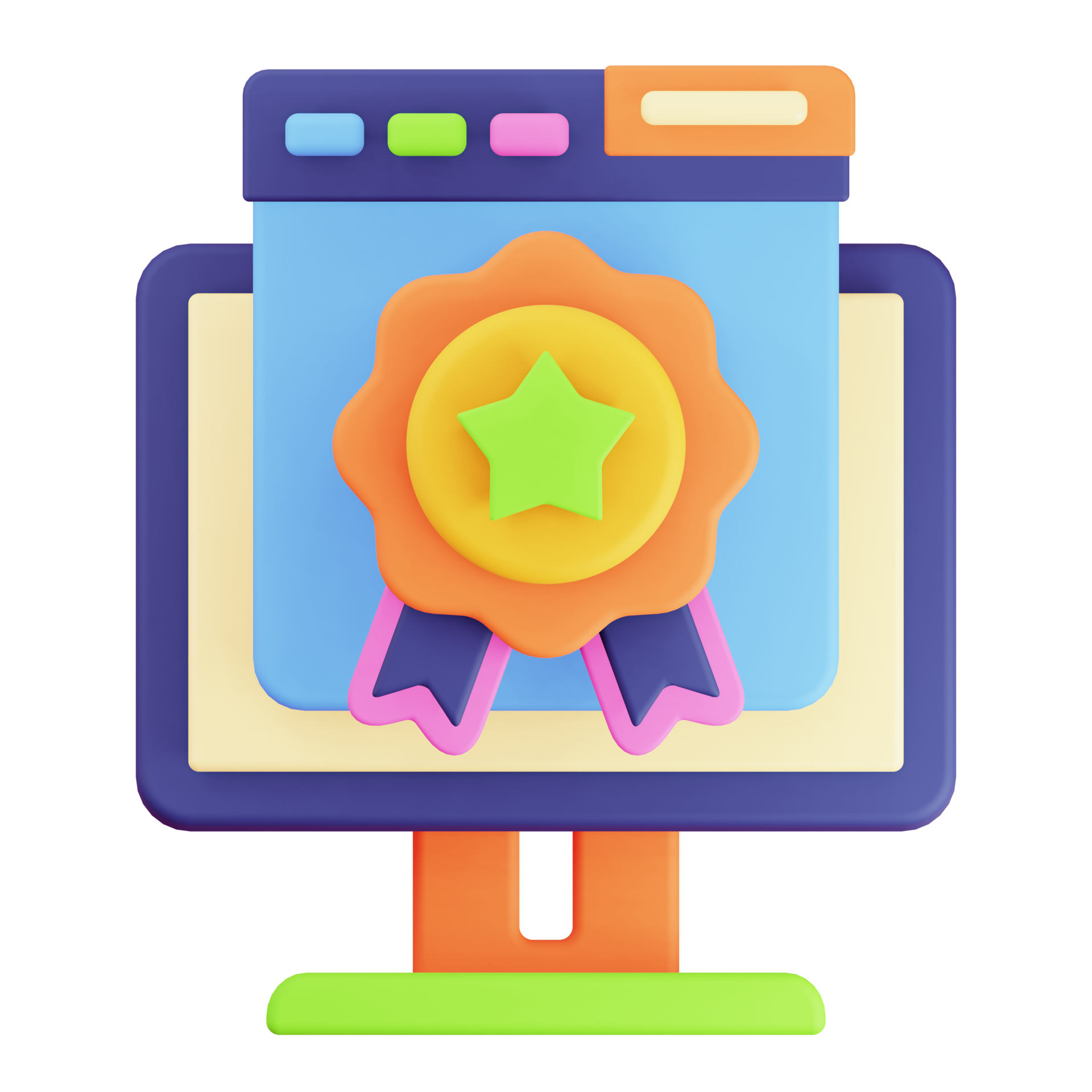 3D Render Monitor And Browser Emblem Badge Icon 18134208 PNG 3d-render-monitor-and-browser-emblem-badge-icon-18134208-png