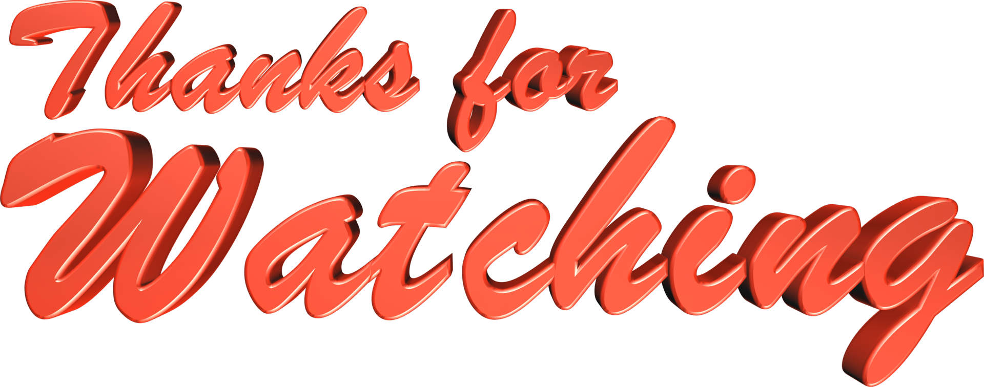Free Thanks For Watching Red 3D Render Text 18134225 PNG With free-thanks-for-watching-red-3d-render-text-18134225-png-with