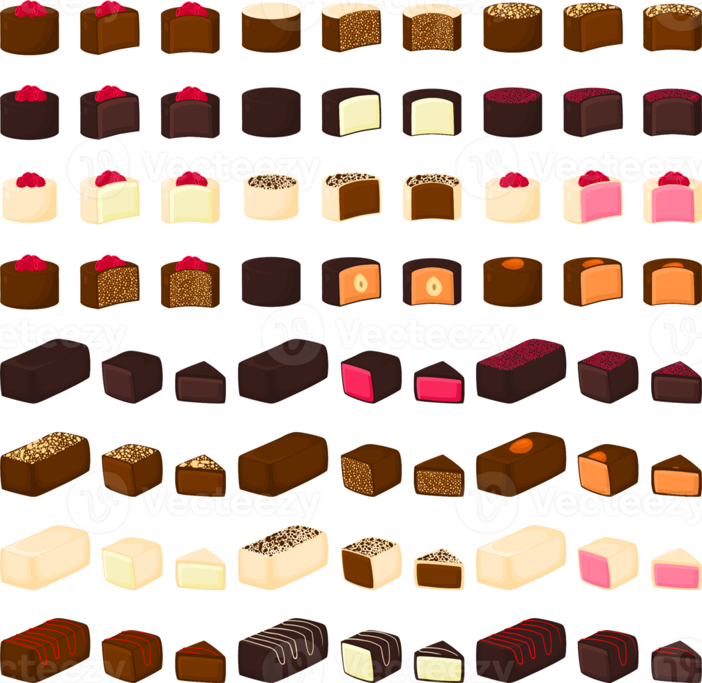 Beautiful Big Set Sweet Chocolate Candy Bonbon 18134658 Png