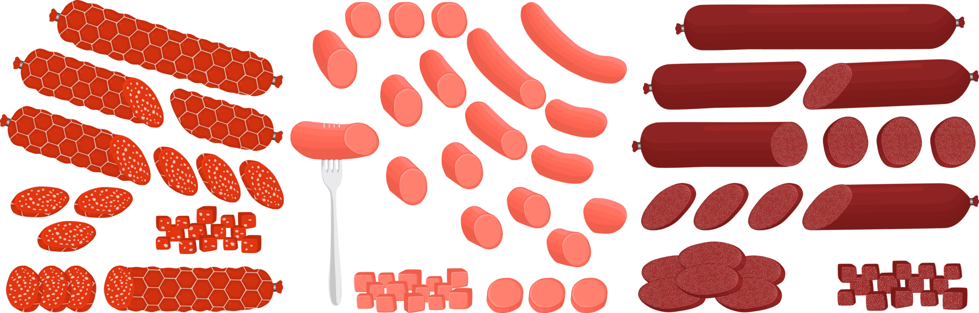 big set different types delicatessen meat sausages 18137603 PNG big set different types delicatessen meat sausages 18137603 PNG
