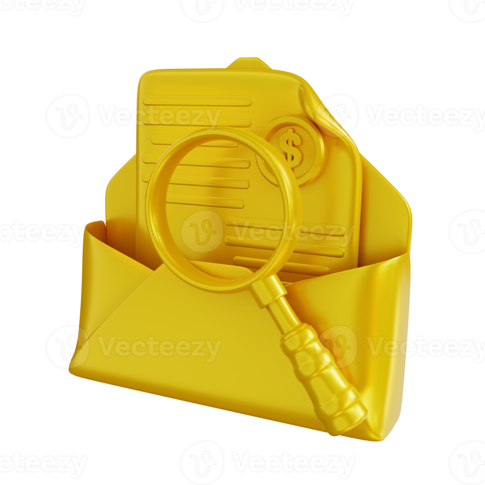 3d Illustration Golden Financial Message Analysis 18244259 Png