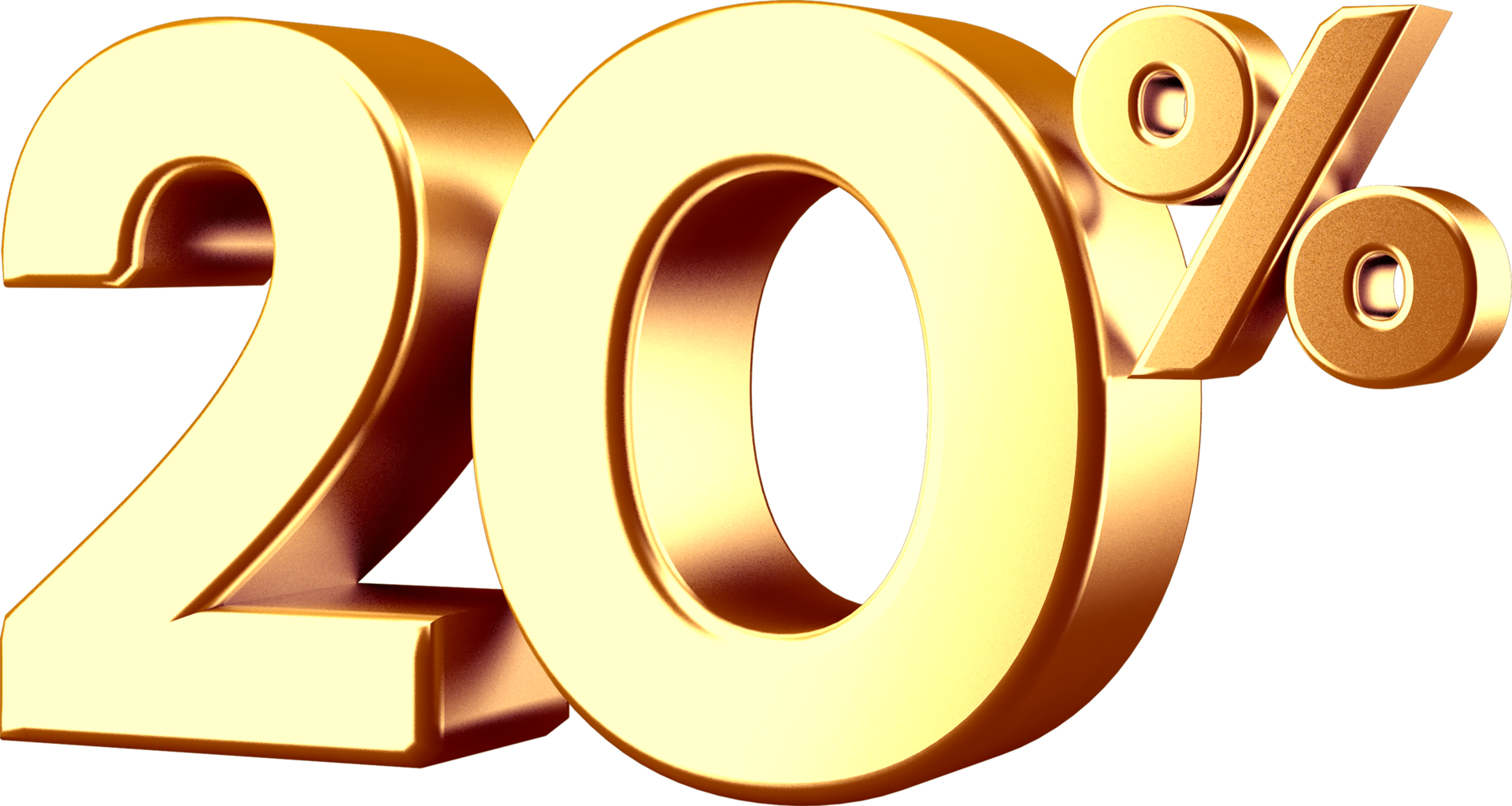 3D Golden Twenty Percent Number 18250087 PNG 3d-golden-twenty-percent-number-18250087-png