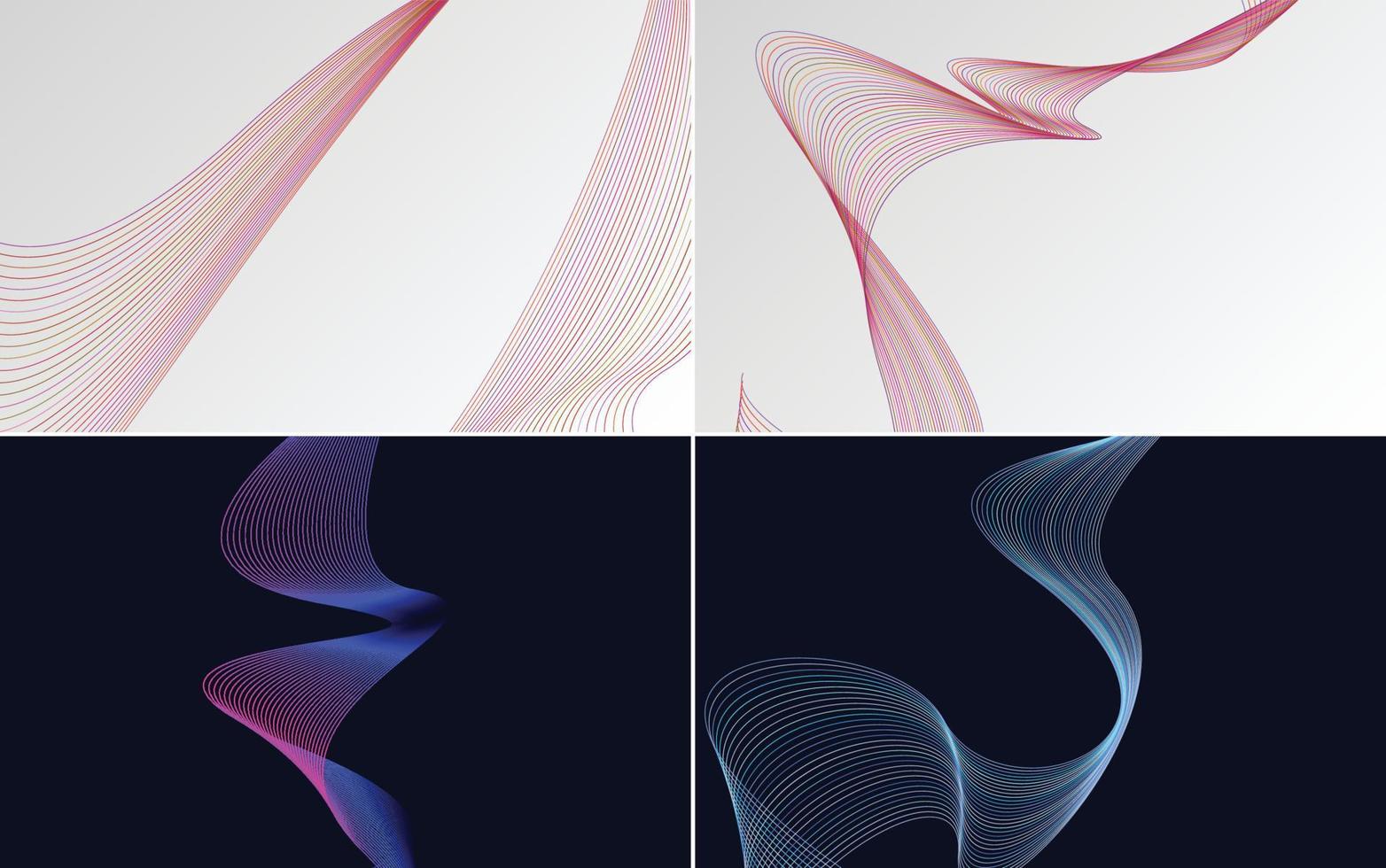 Set of 4 vector line backgrounds to elevate your designs 18254412 ...
