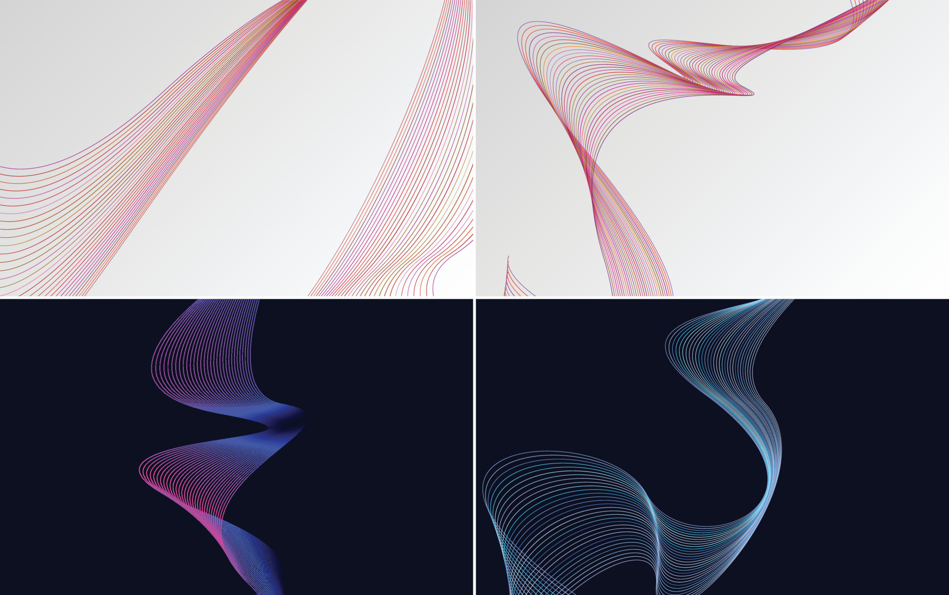 Set of 4 vector line backgrounds to elevate your designs 18254412 ...