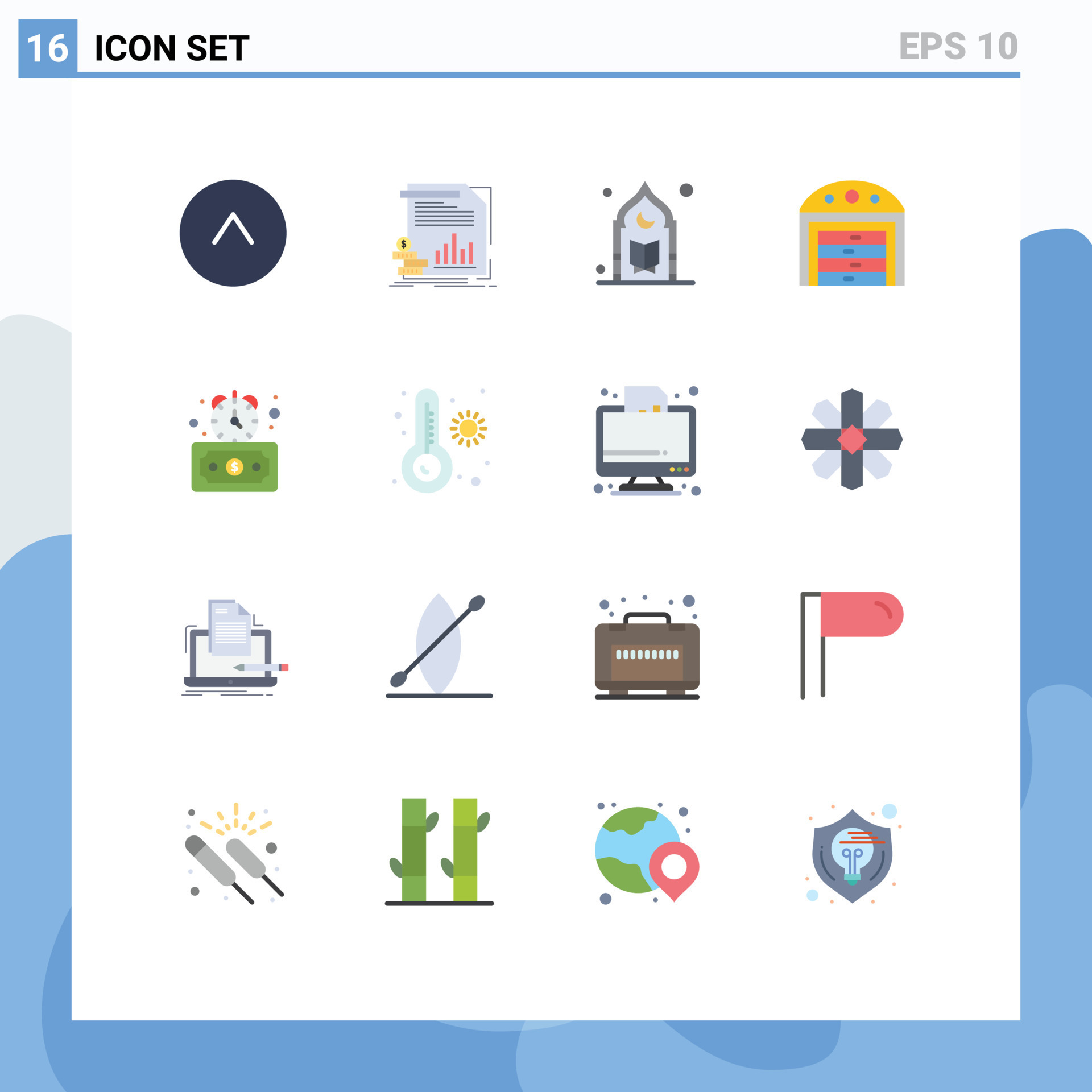 Stock Vector Icon Pack Of 16 Line Signs And Symbols For Deadline House
