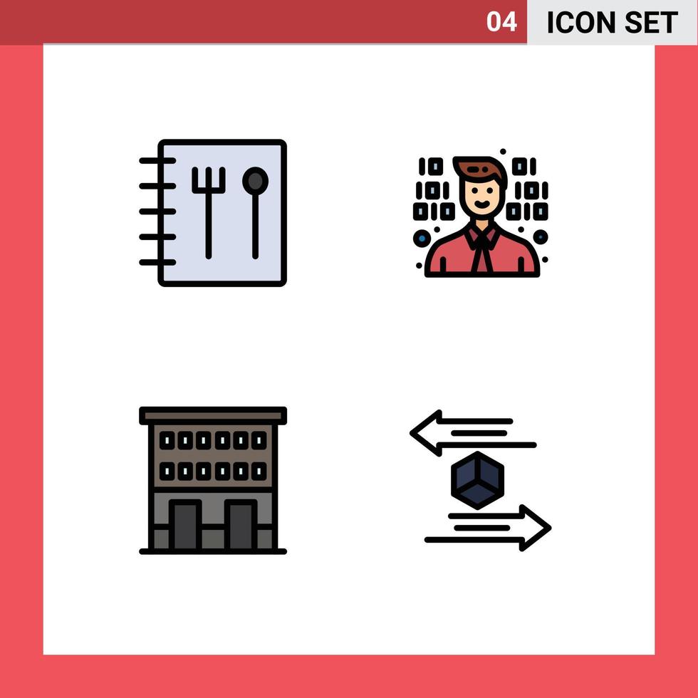 User Interface Pack of 4 Basic Filledline Flat Colors of book shops programmer house delivery ...