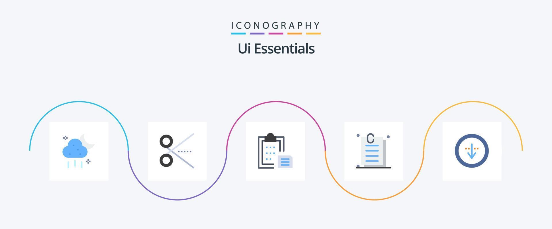 Ui Essentials Flat 5 Icon Pack Including ui. interface. ui. attachment. paper 18257660 Vector ...