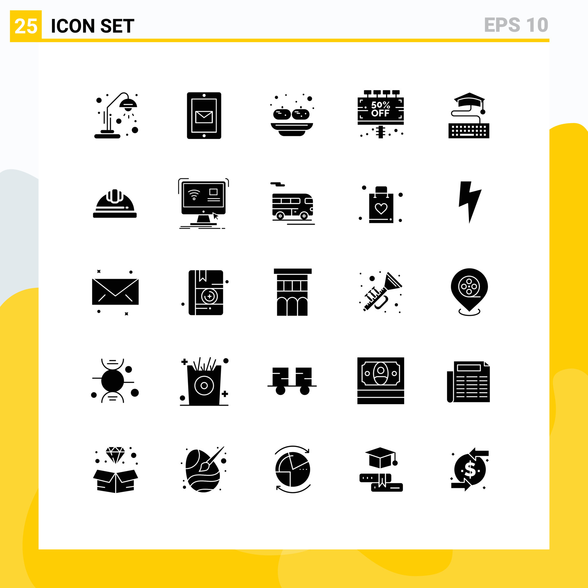 Stock Vector Icon Pack of 25 Line Signs and Symbols for key discount ...