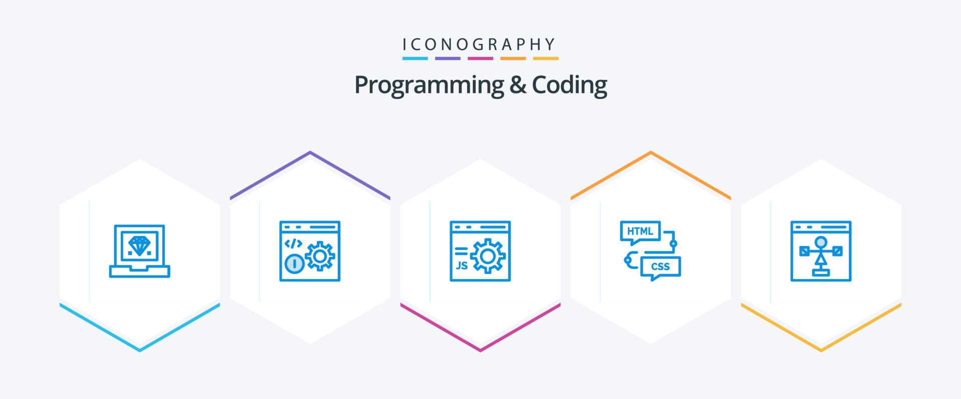 Programming And Coding 25 Blue Icon Pack Including Development Programming Development