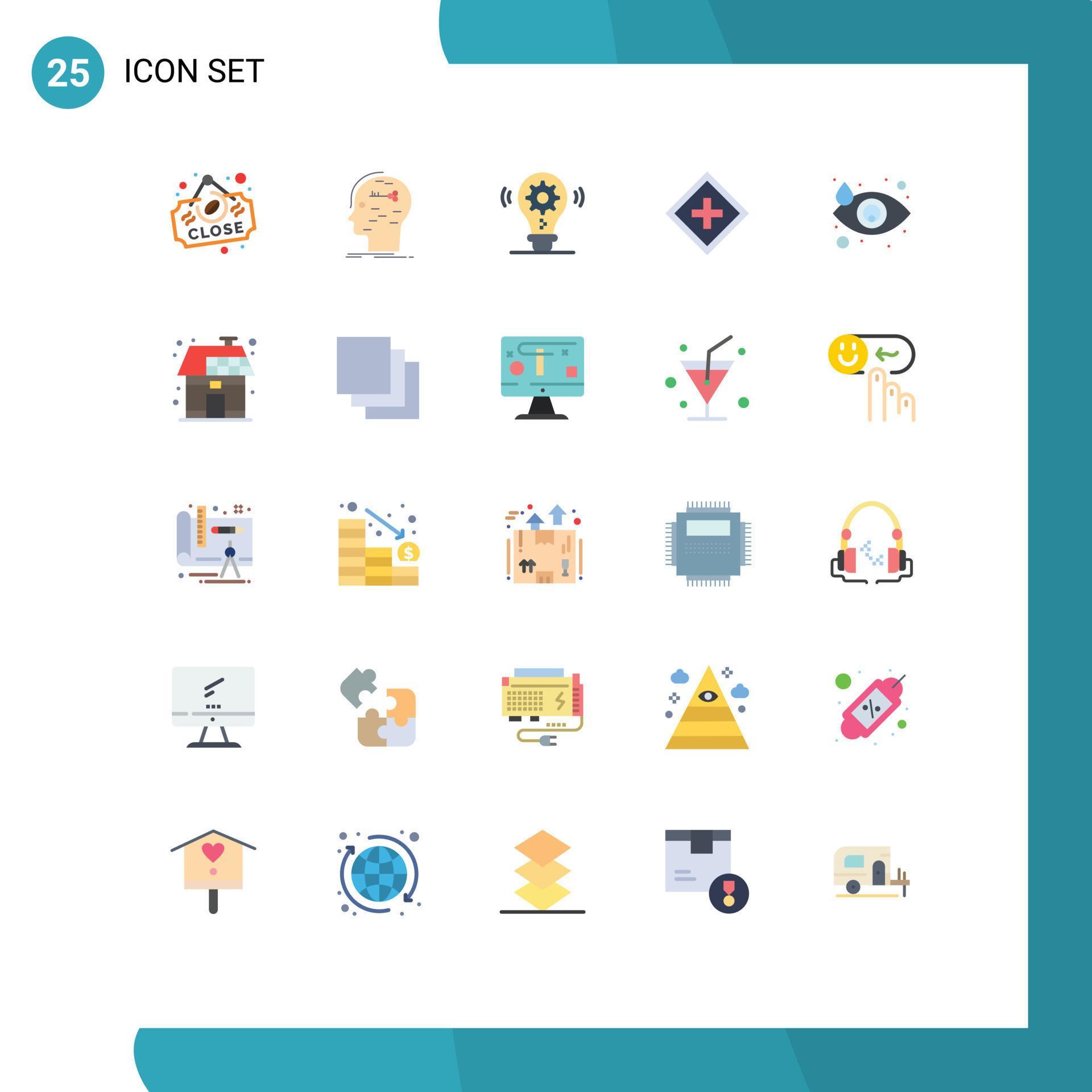 Mobile Interface Flat Color Set Of 25 Pictograms Of Support Increase