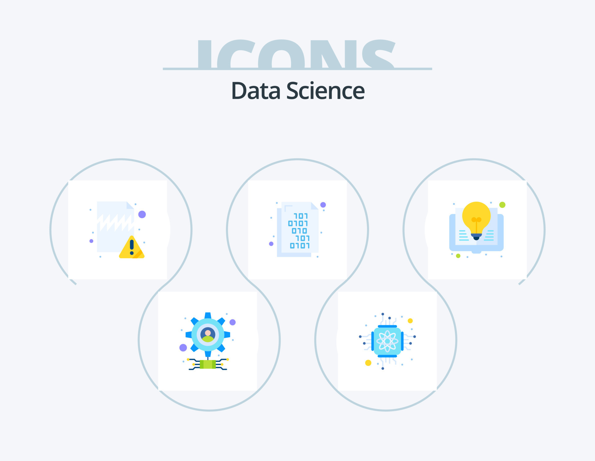 Data Science Flat Icon Pack 5 Icon Design. idea book. book. document ...