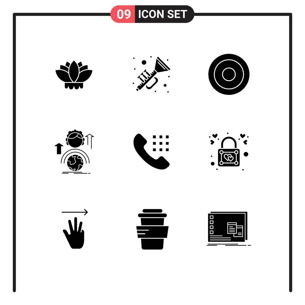 Stock Vector Icon Pack of 9 Line Signs and Symbols for dial online ...