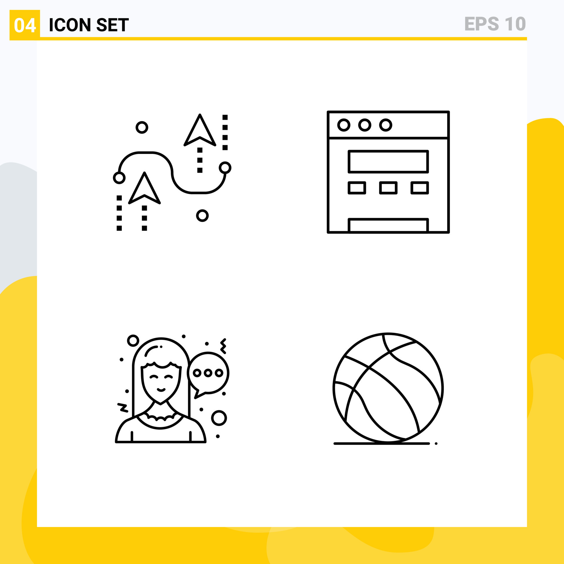 Universal Icon Symbols Group of 4 Modern Filledline Flat Colors of ...