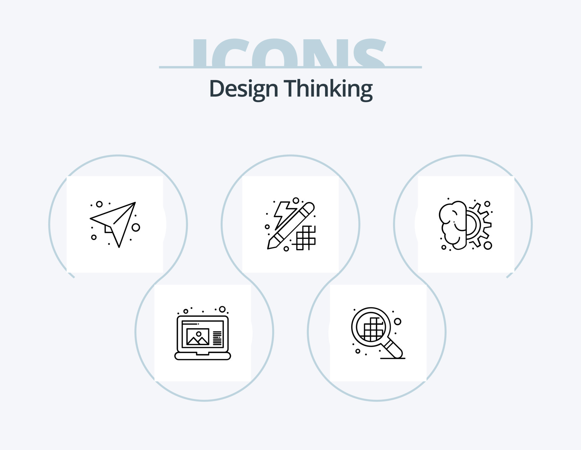 Design Thinking Line Icon Pack 5 Icon Design Thinking Design Send