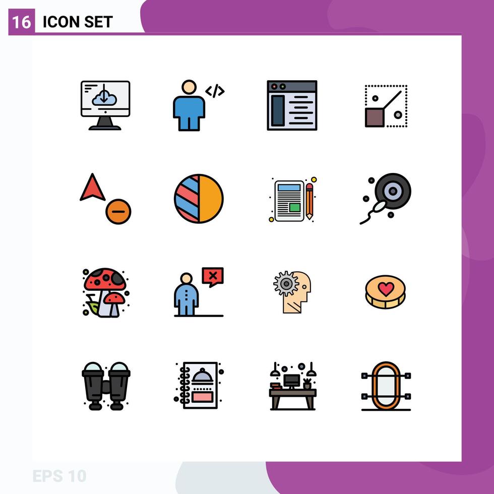 Stock Vector Icon Pack of 16 Line Signs and Symbols for minus design ...