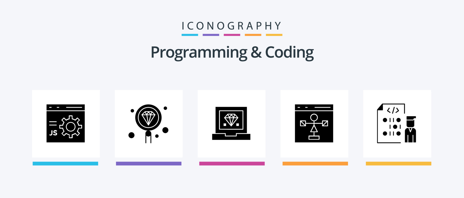 Programming And Coding Glyph 5 Icon Pack Including Development Coding Programming Development