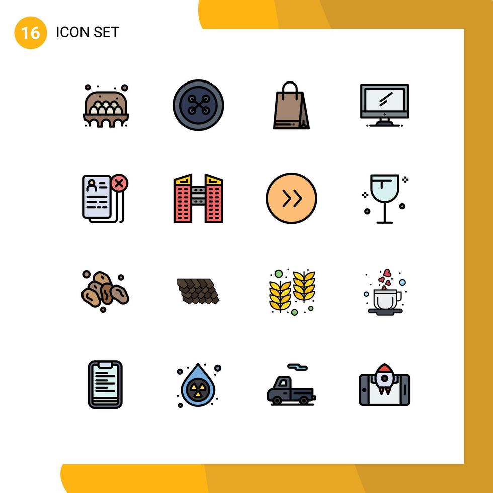 Editable Vector Line Pack of 16 Simple Flat Color Filled Lines of ...