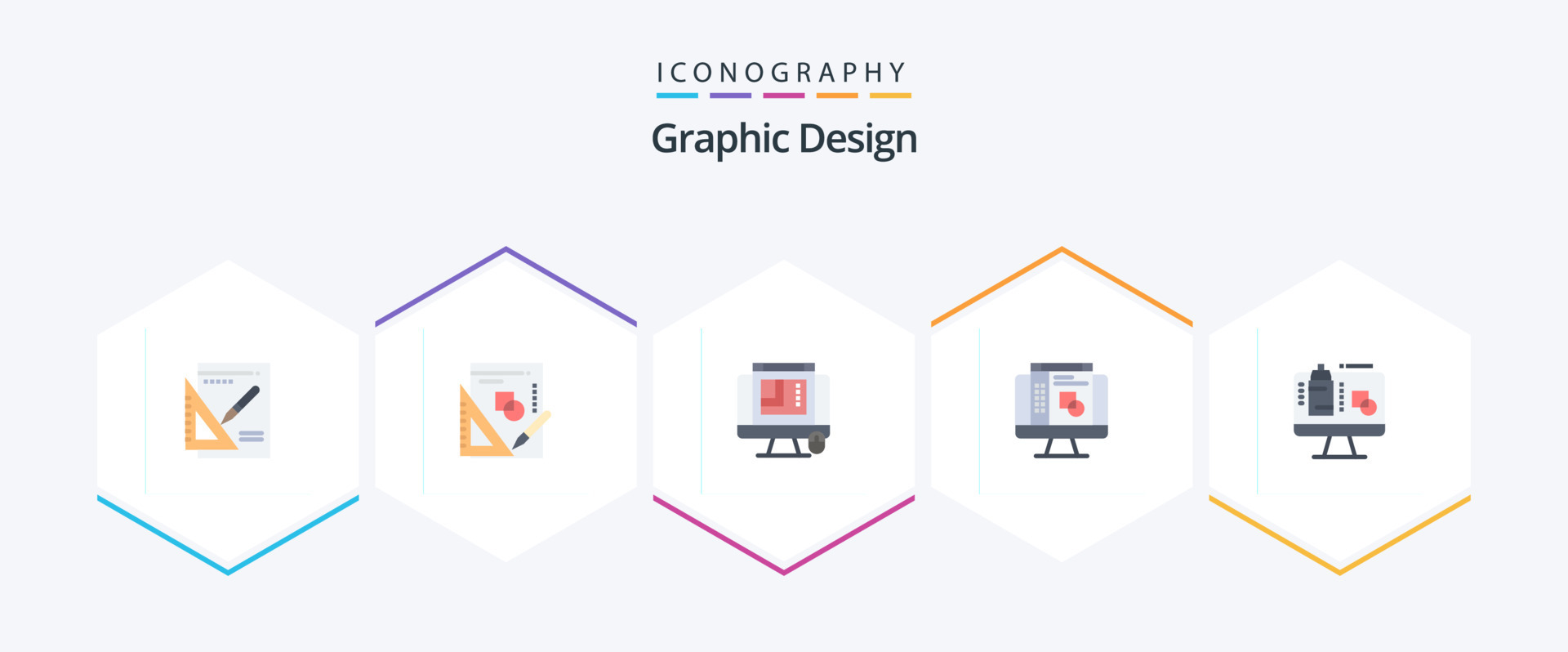 Graphic Design 25 Flat icon pack including data. computer. css design ...
