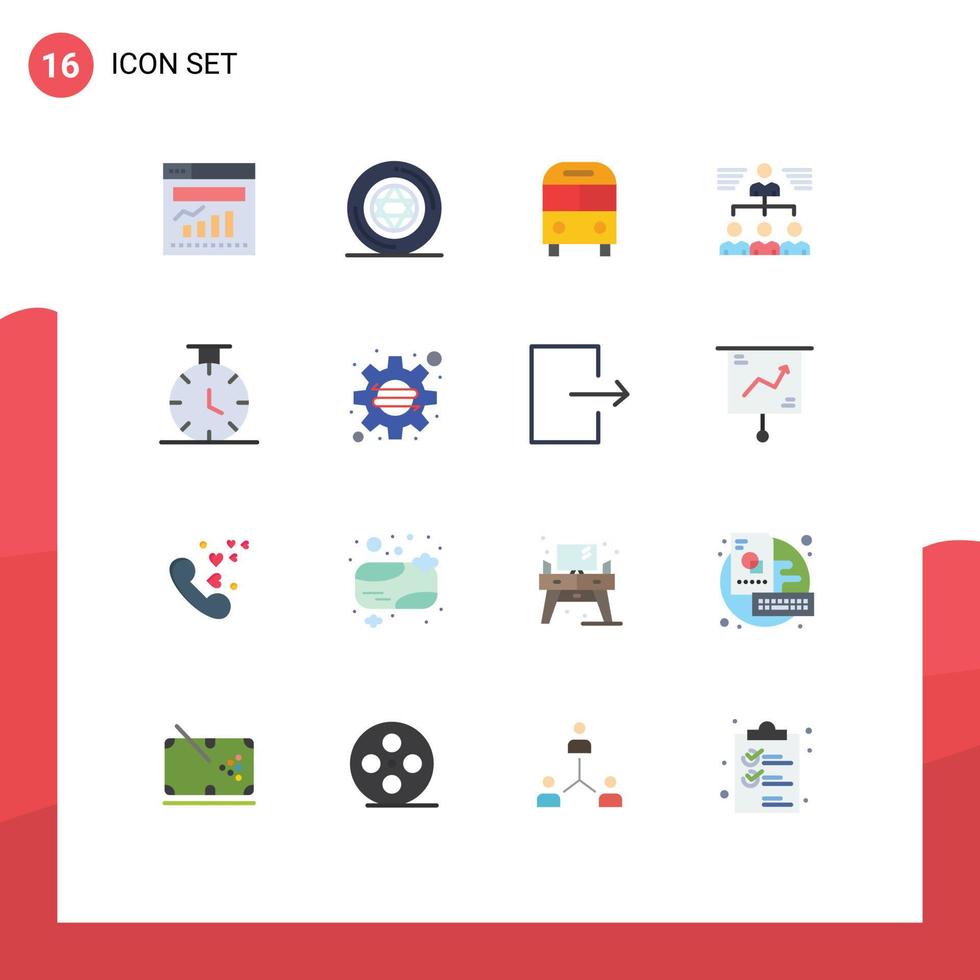 16 Universal Flat Colors Set For Web And Mobile Applications Group Teamwork Auto Team Transport