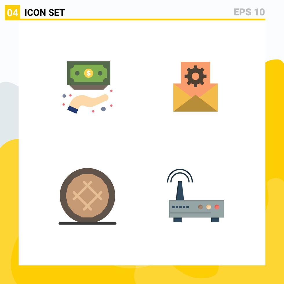 Set of 4 Modern UI Icons Symbols Signs for financing bakery private ...