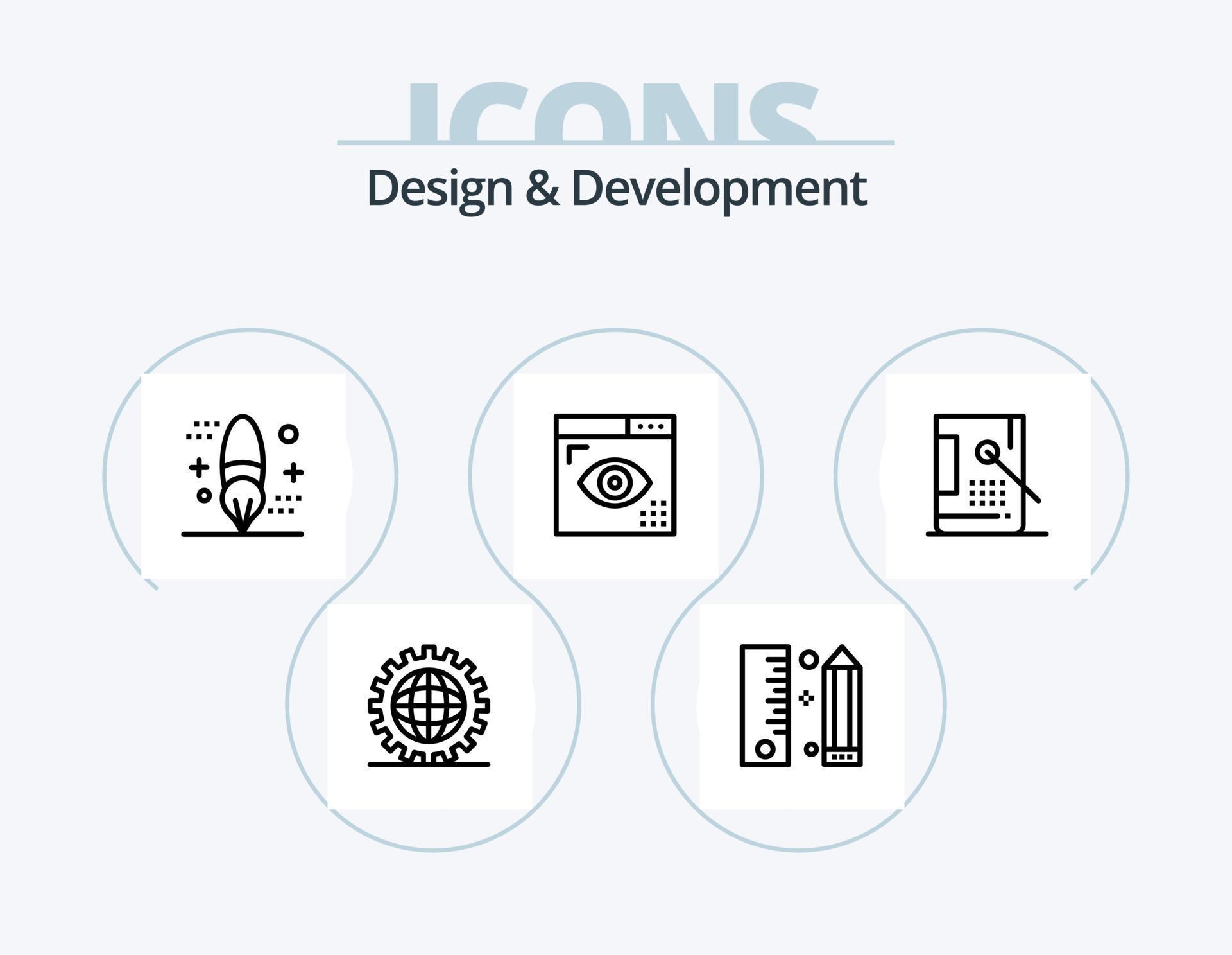 Design And Development Line Icon Pack 5 Icon Design Development Coding Page Programing