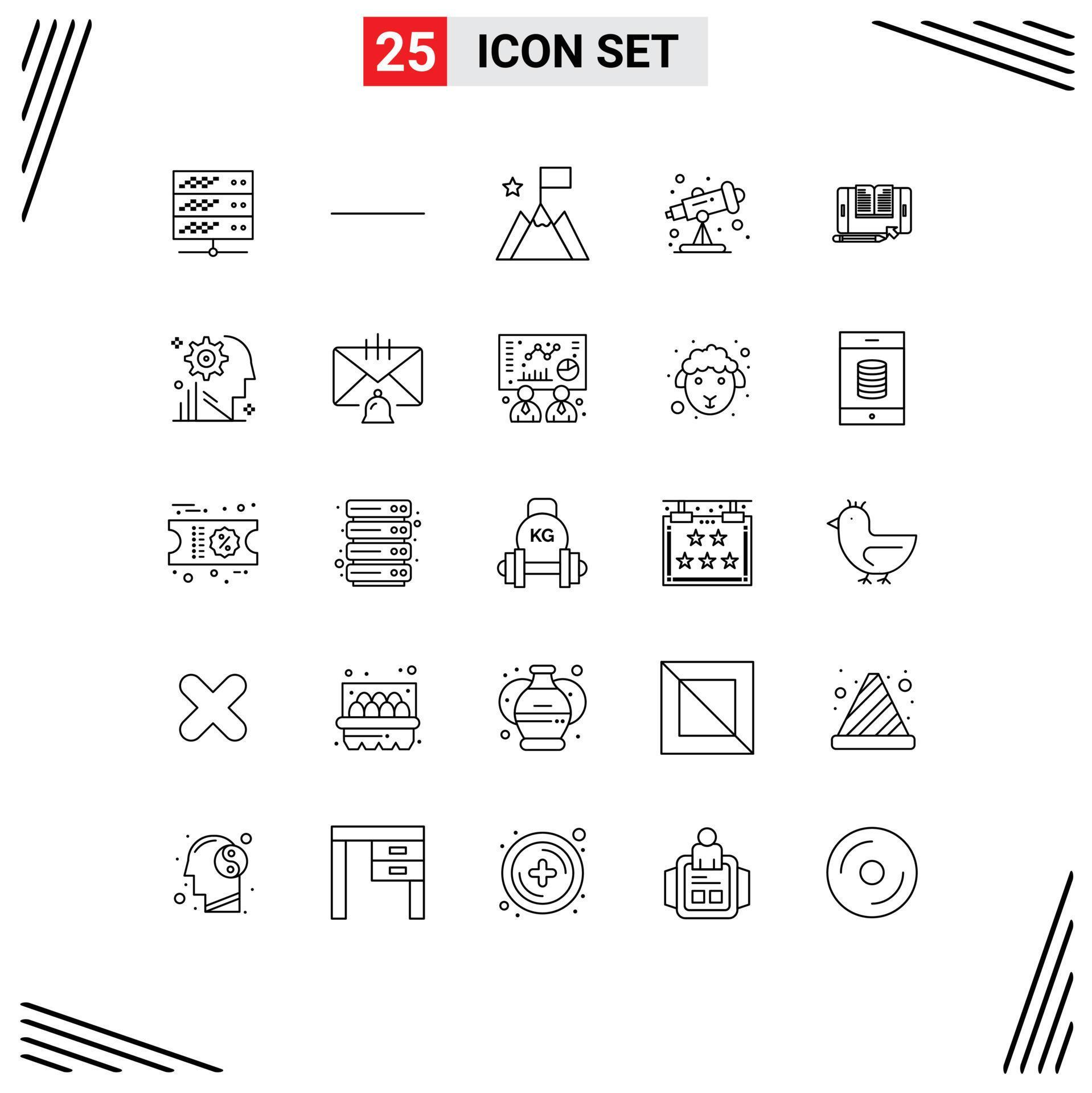 25 Line Concept For Websites Mobile And Apps Tranfer Smartphone Success File Telescope Editable