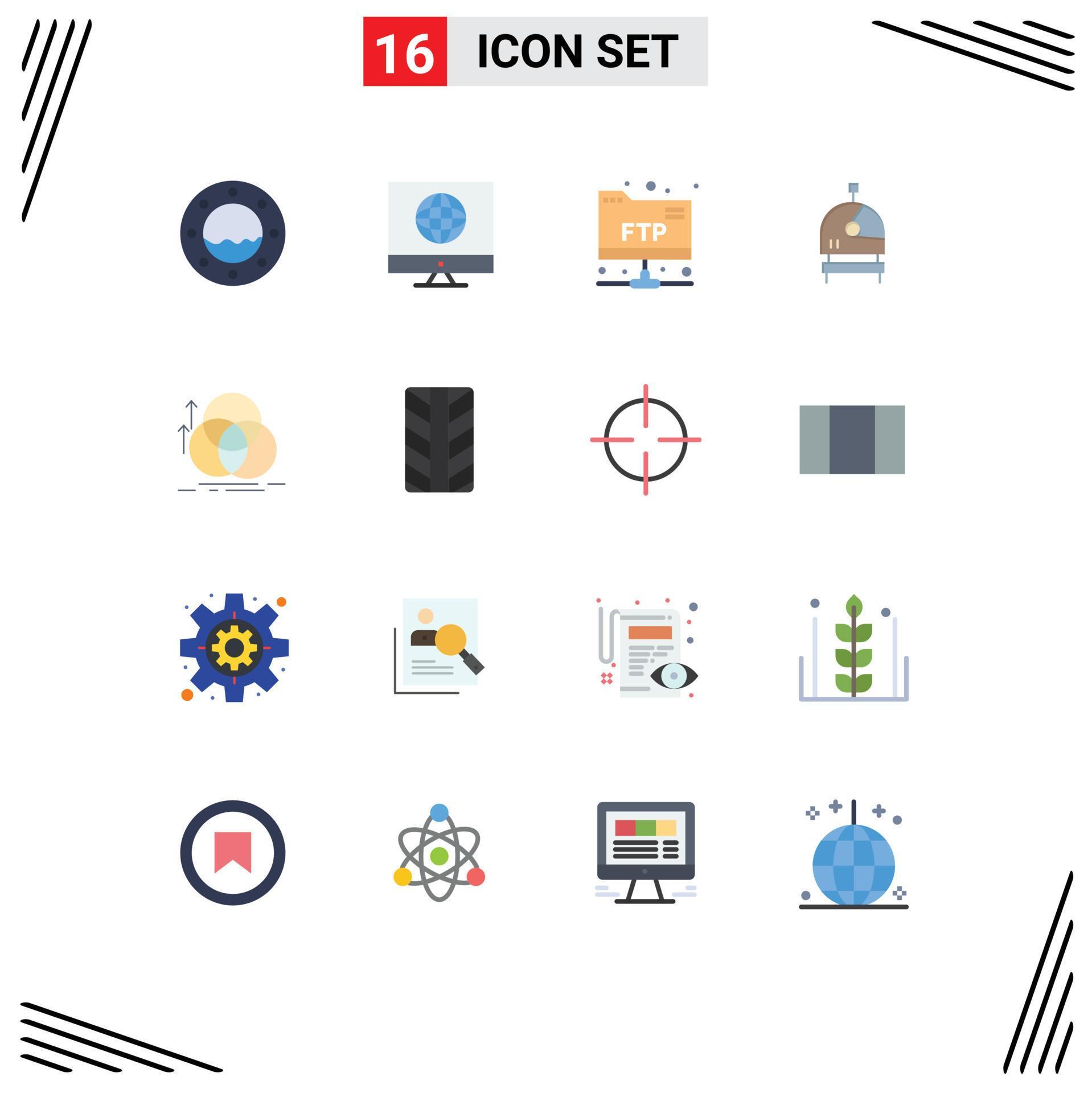 16 User Interface Flat Color Pack of modern Signs and Symbols of ...