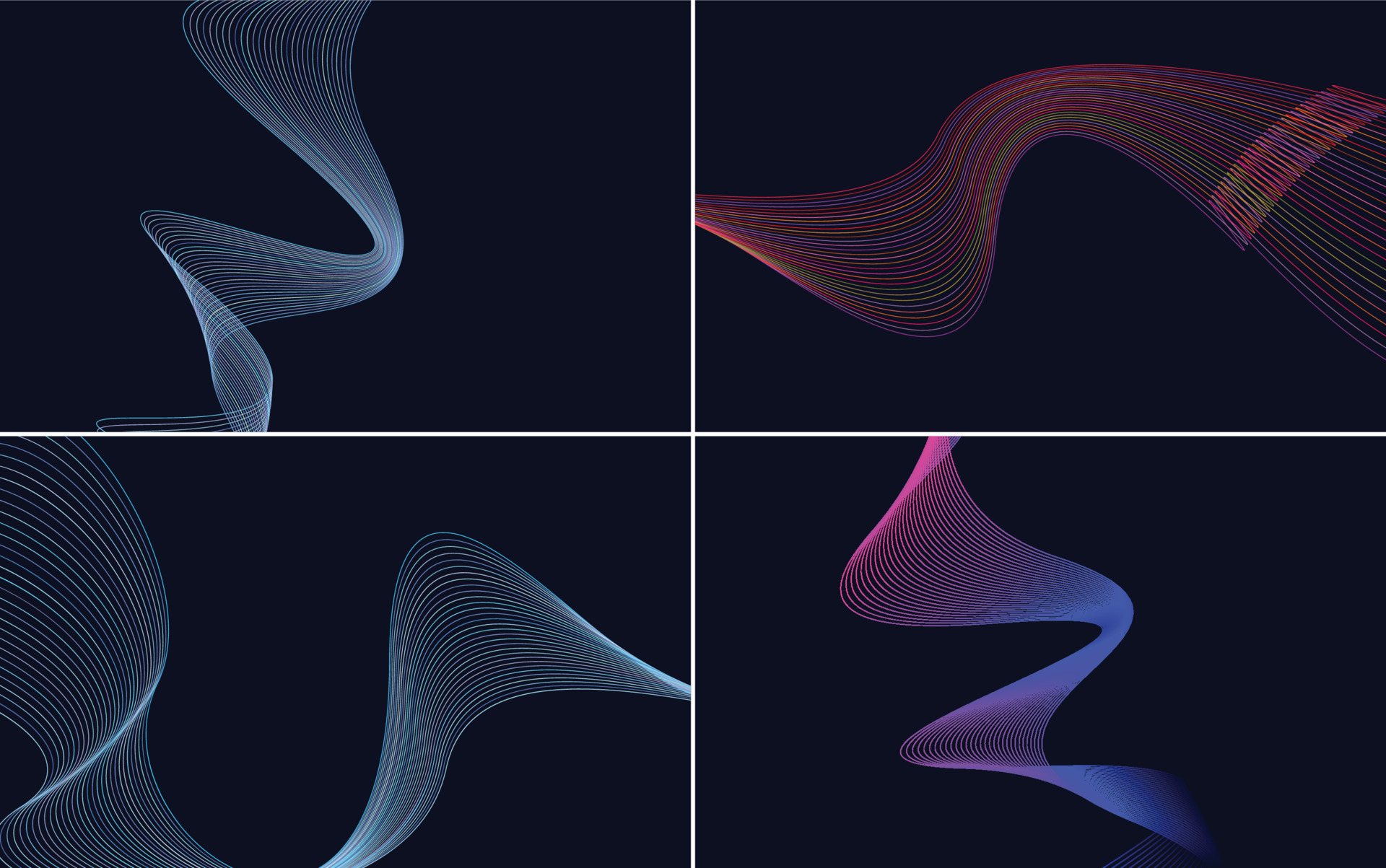 Set of 4 geometric wave pattern backgrounds for your projects 18269743 ...