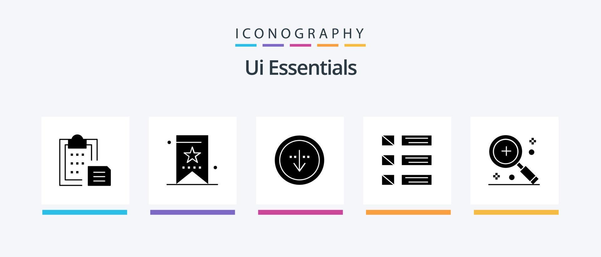 Ui Essentials Glyph 5 Icon Pack Including list. design. tag. interface ...