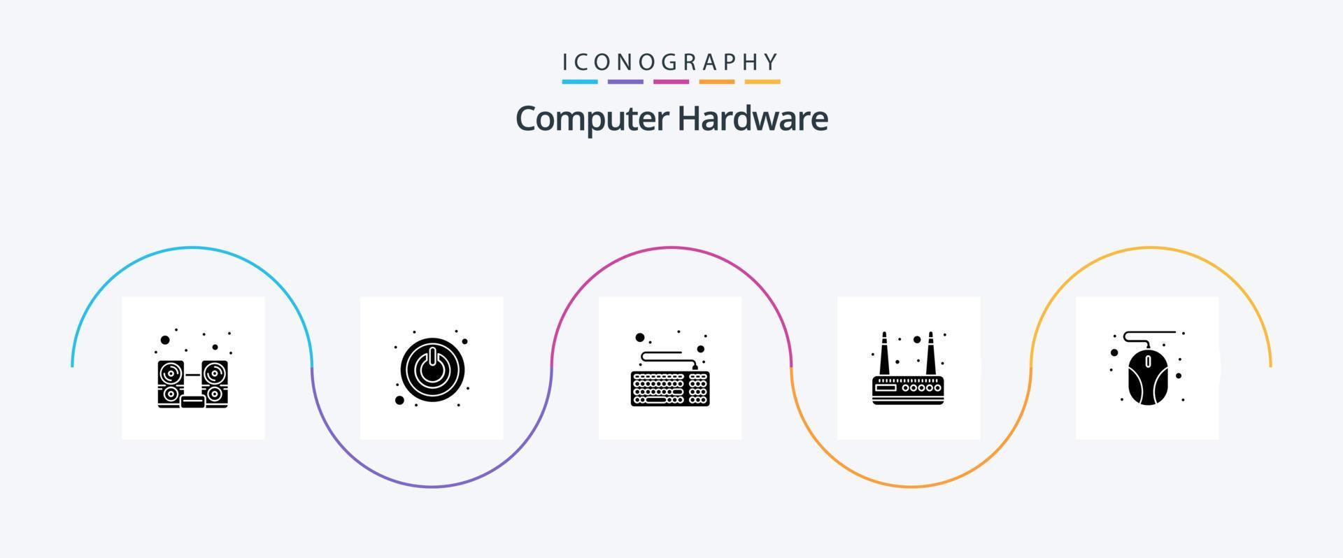 Computer Hardware Glyph 5 Icon Pack Including . hardware. device ...
