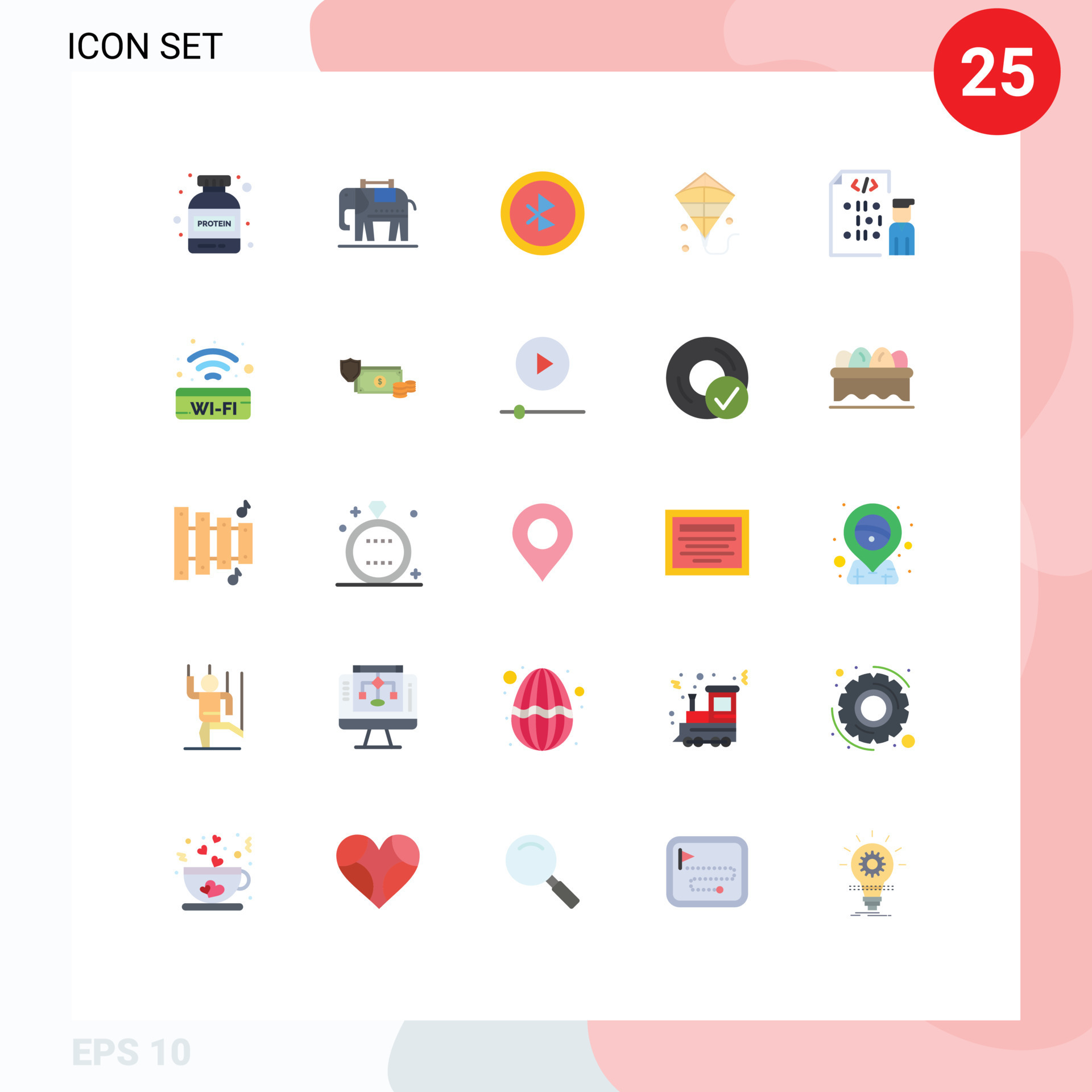 Stock Vector Icon Pack Of 25 Line Signs And Symbols For Public Sign Programmer User Interface