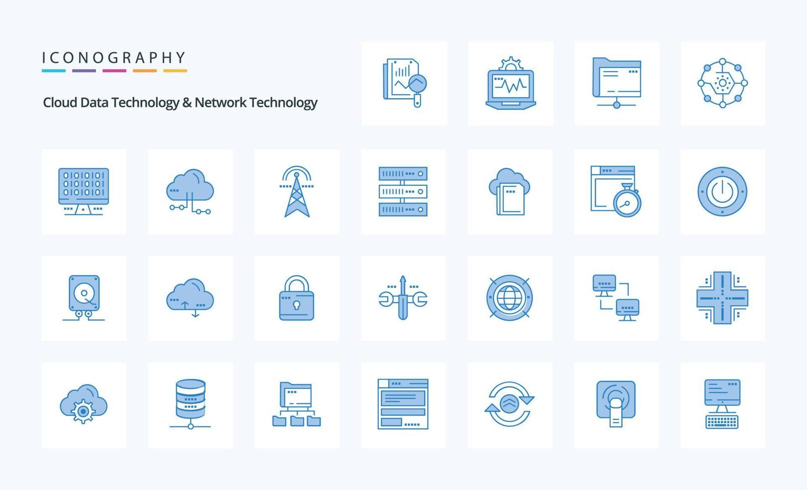 25 Cloud Data Technology And Network Technology Blue icon pack 18274690 ...
