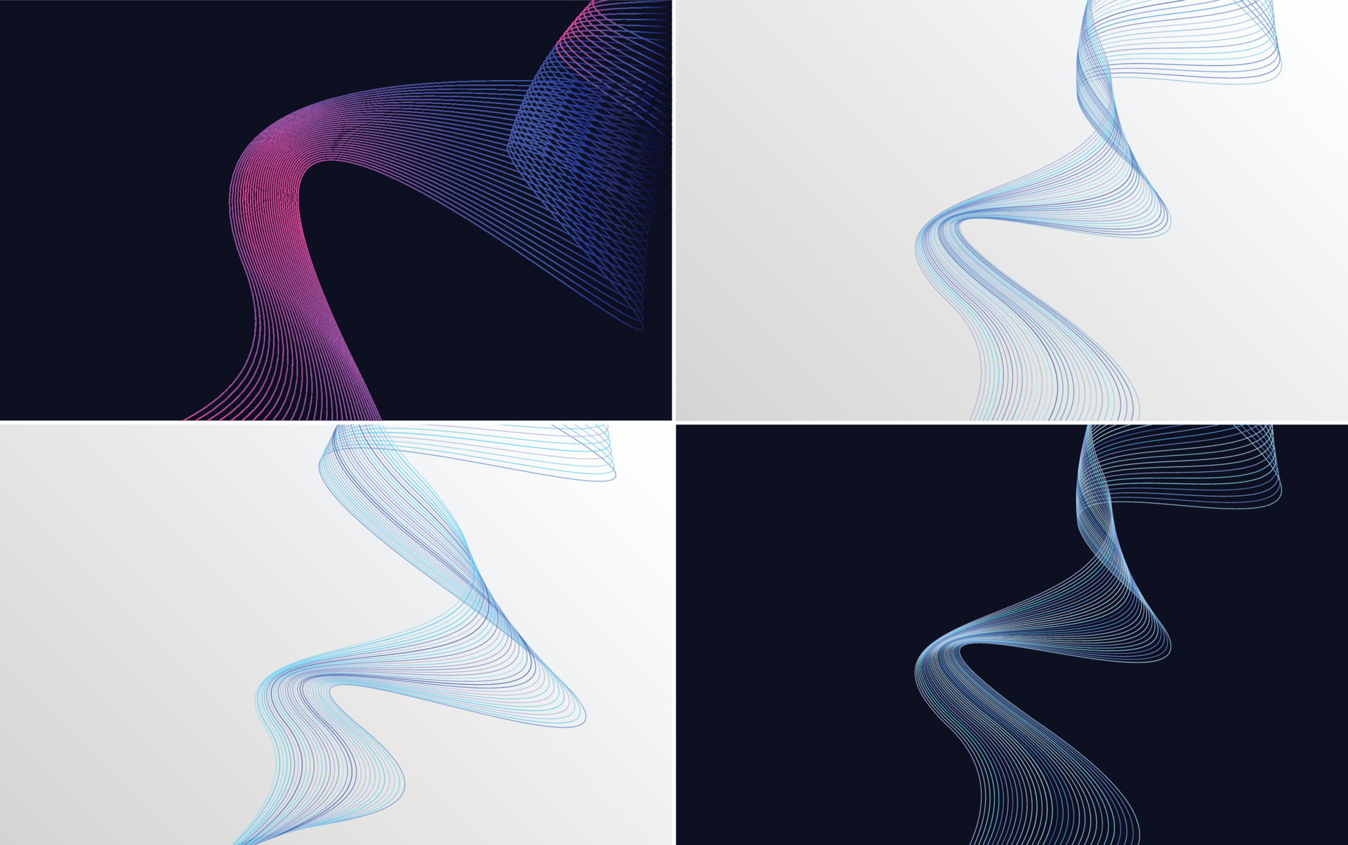 Set of 4 geometric wave pattern backgrounds for your projects 18274793 ...