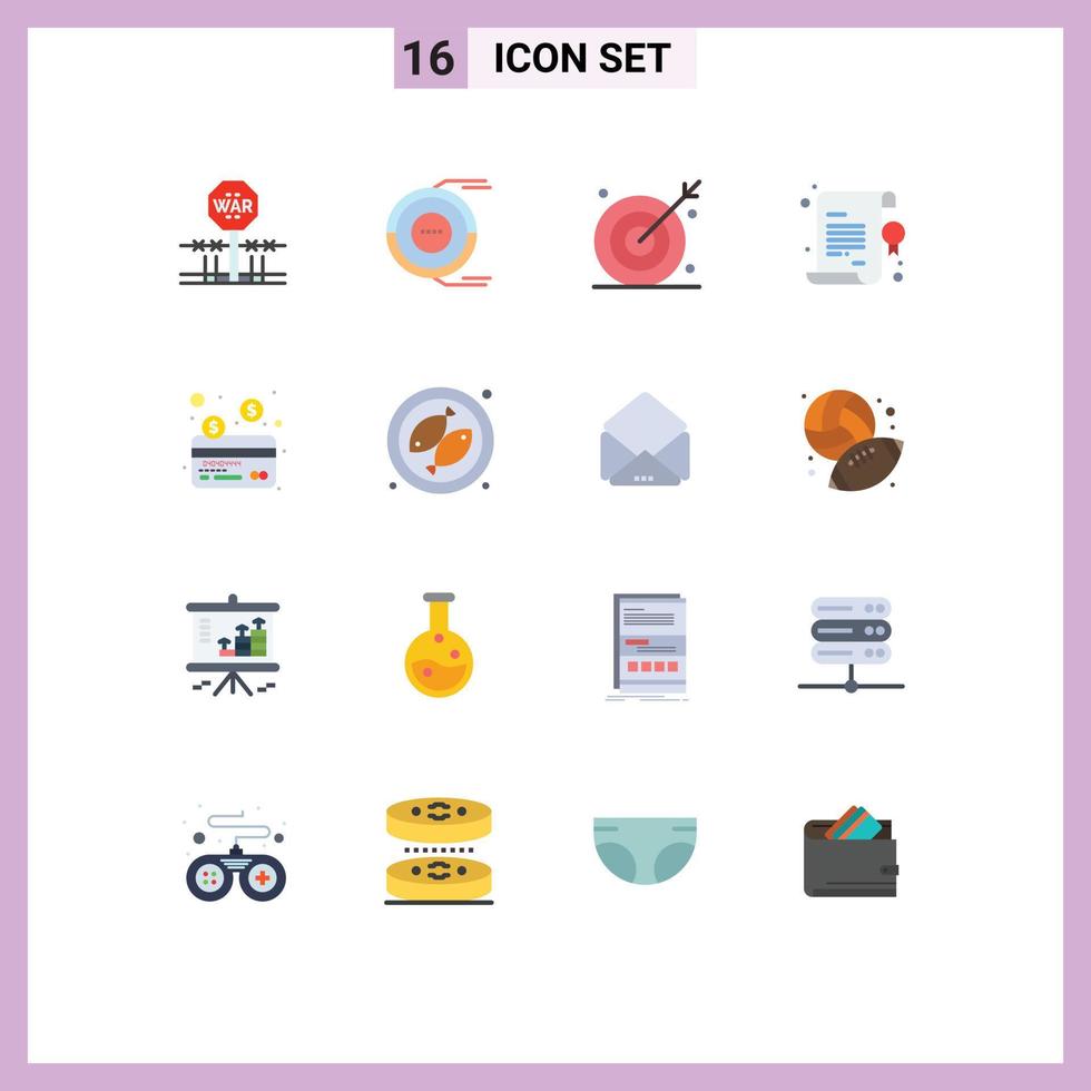 16 Universal Flat Colors Set For Web And Mobile Applications Certificate Shooting Target