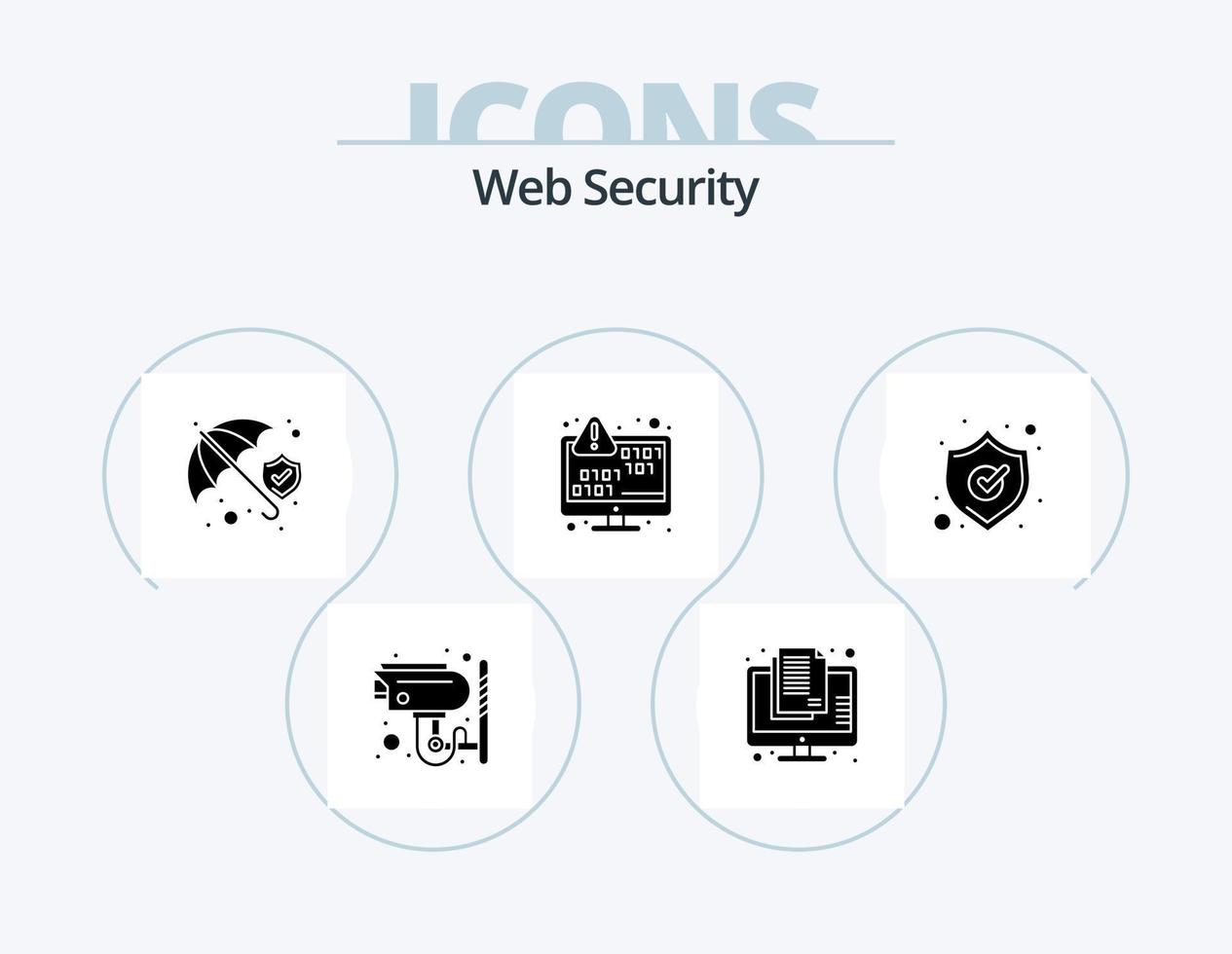 Web Security Glyph Icon Pack 5 Icon Design Error Encoding Secret Data Encryption Protection