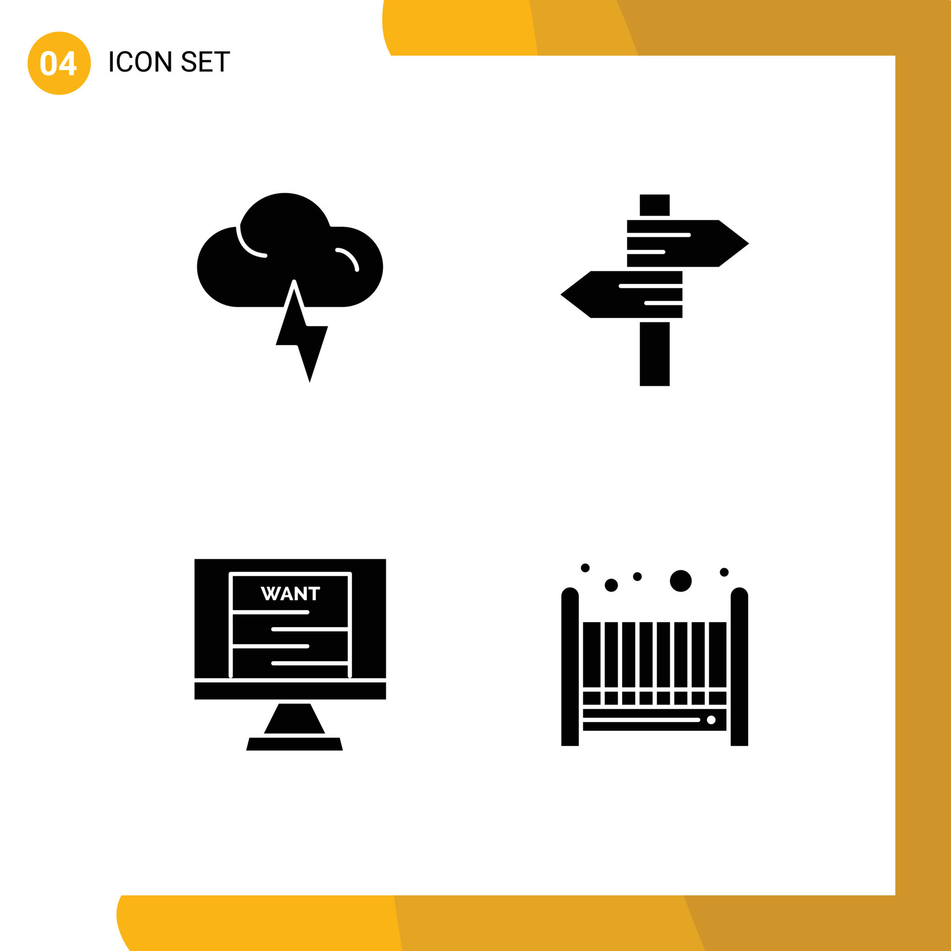 4 User Interface Solid Glyph Pack of modern Signs and Symbols of cloud ...