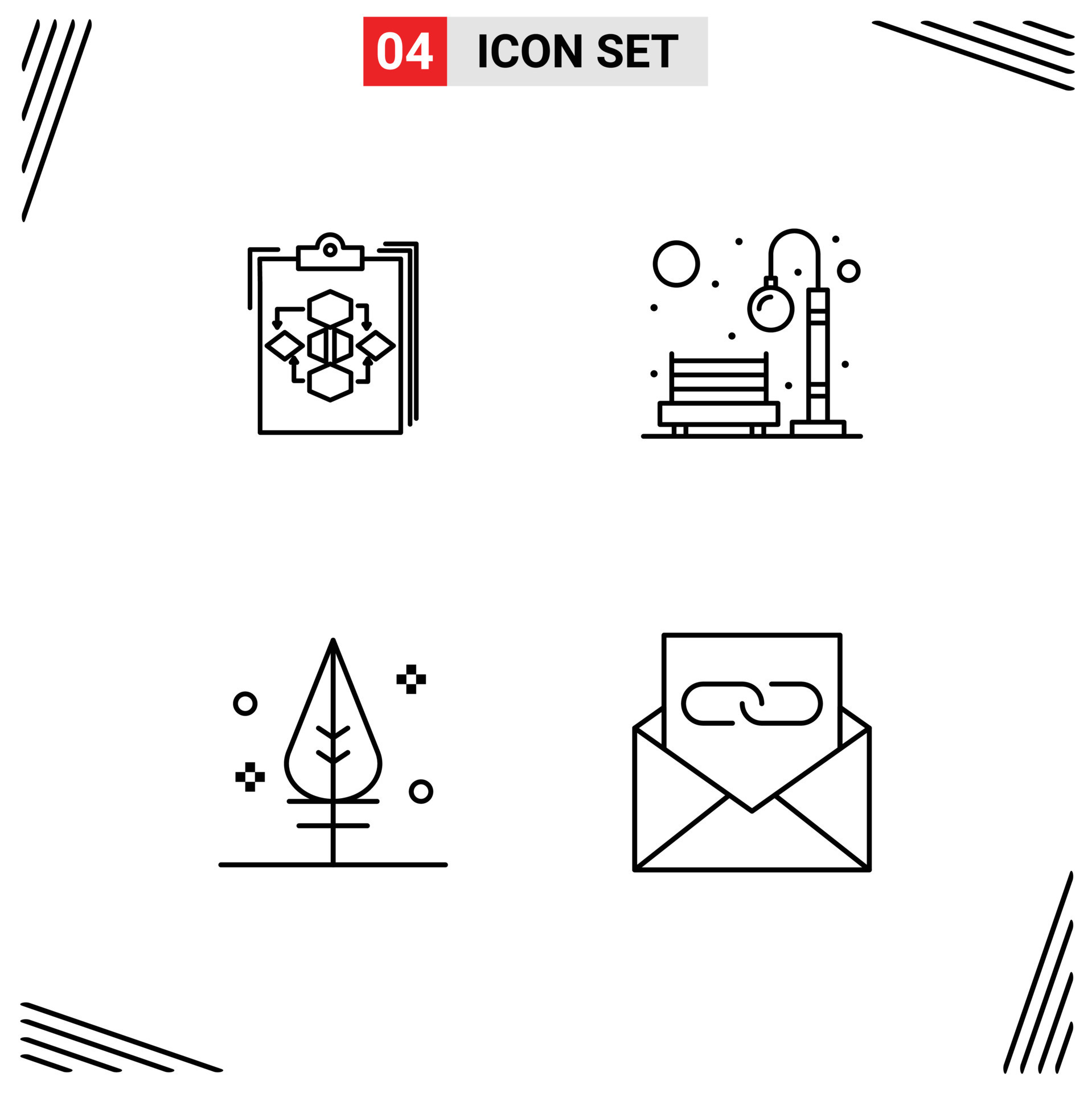 Stock Vector Icon Pack of 4 Line Signs and Symbols for clipboard park ...