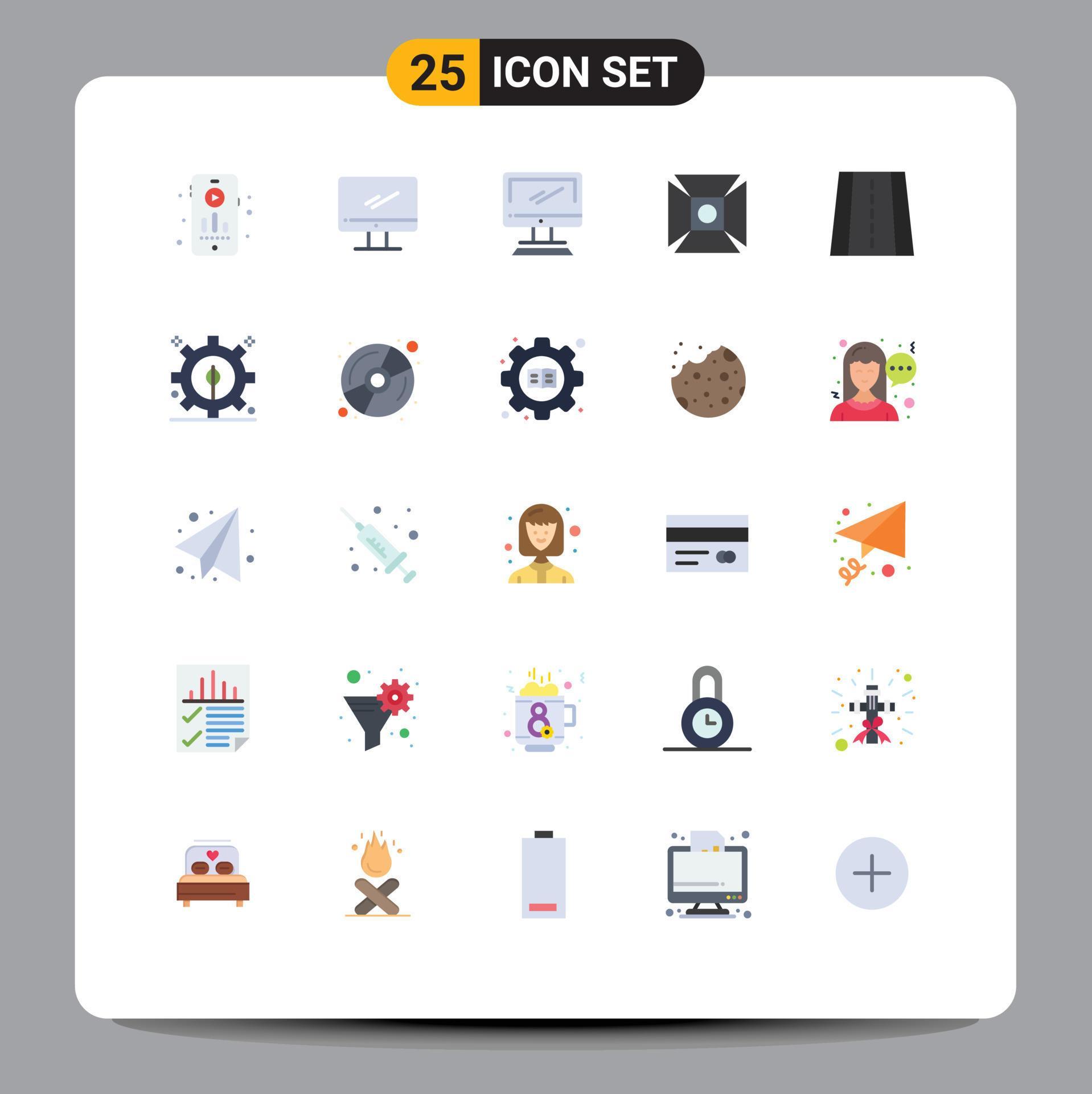 Set of 25 Modern UI Icons Symbols Signs for power development focus way ...