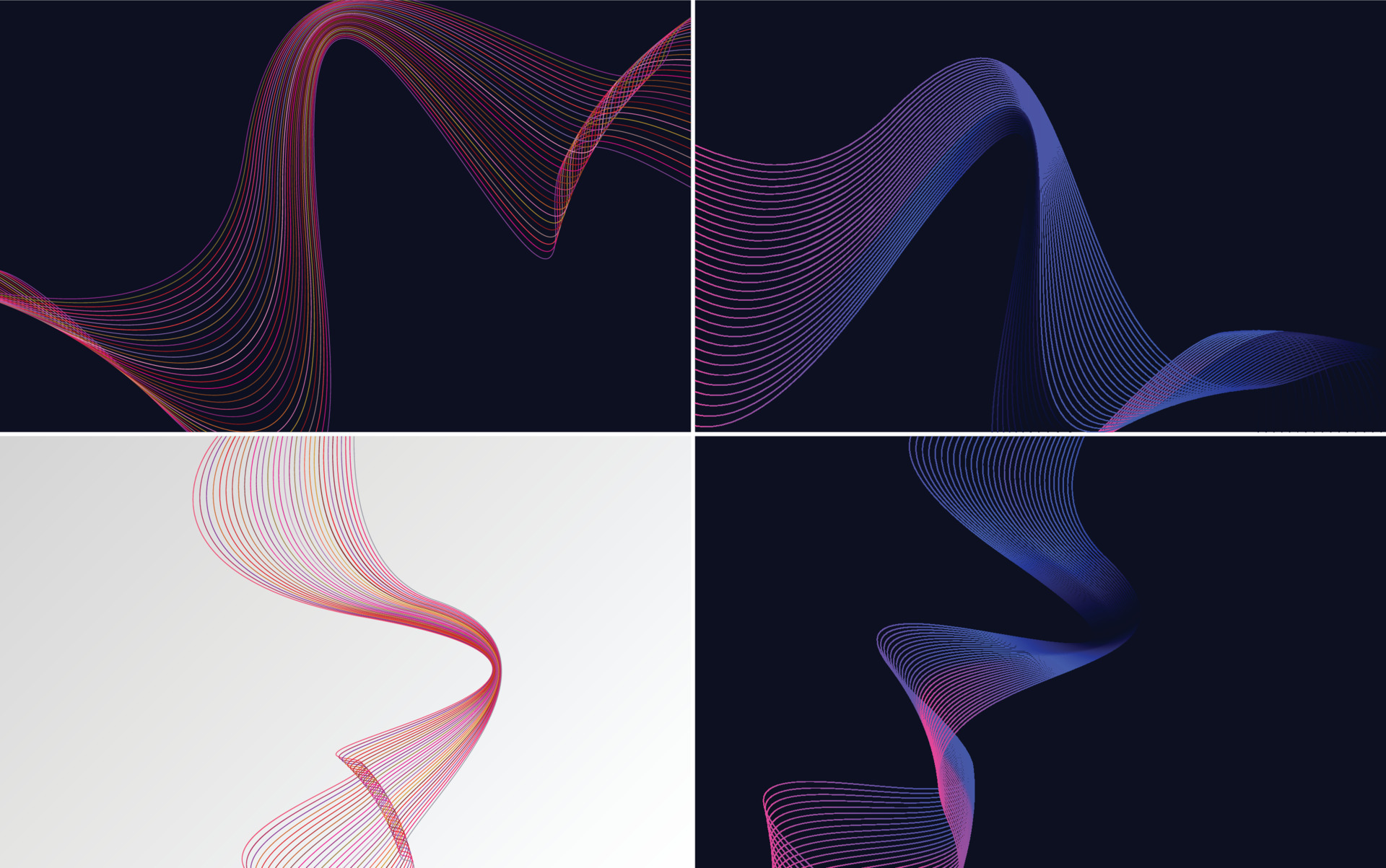 Wave Curve Abstract Vector Background Pack For A Sleek And Stylish Design 18278980 Vector Art At