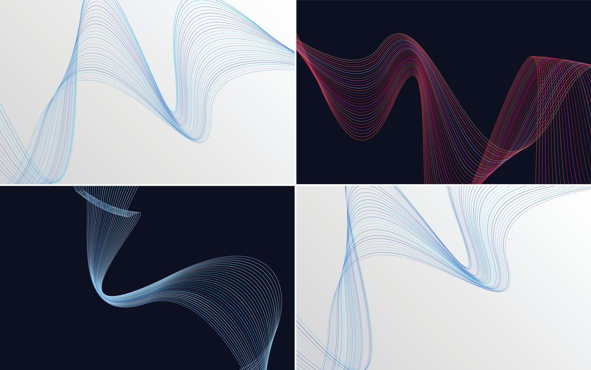 Wave Curve Abstract Vector Background Pack For A Contemporary And Elegant Design 18279433 Vector