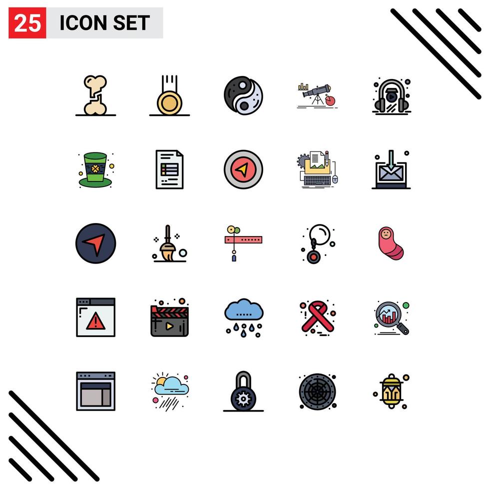 User Interface Pack Of 25 Basic Filled Line Flat Colors Of Prediction Forecast Polarity Finance