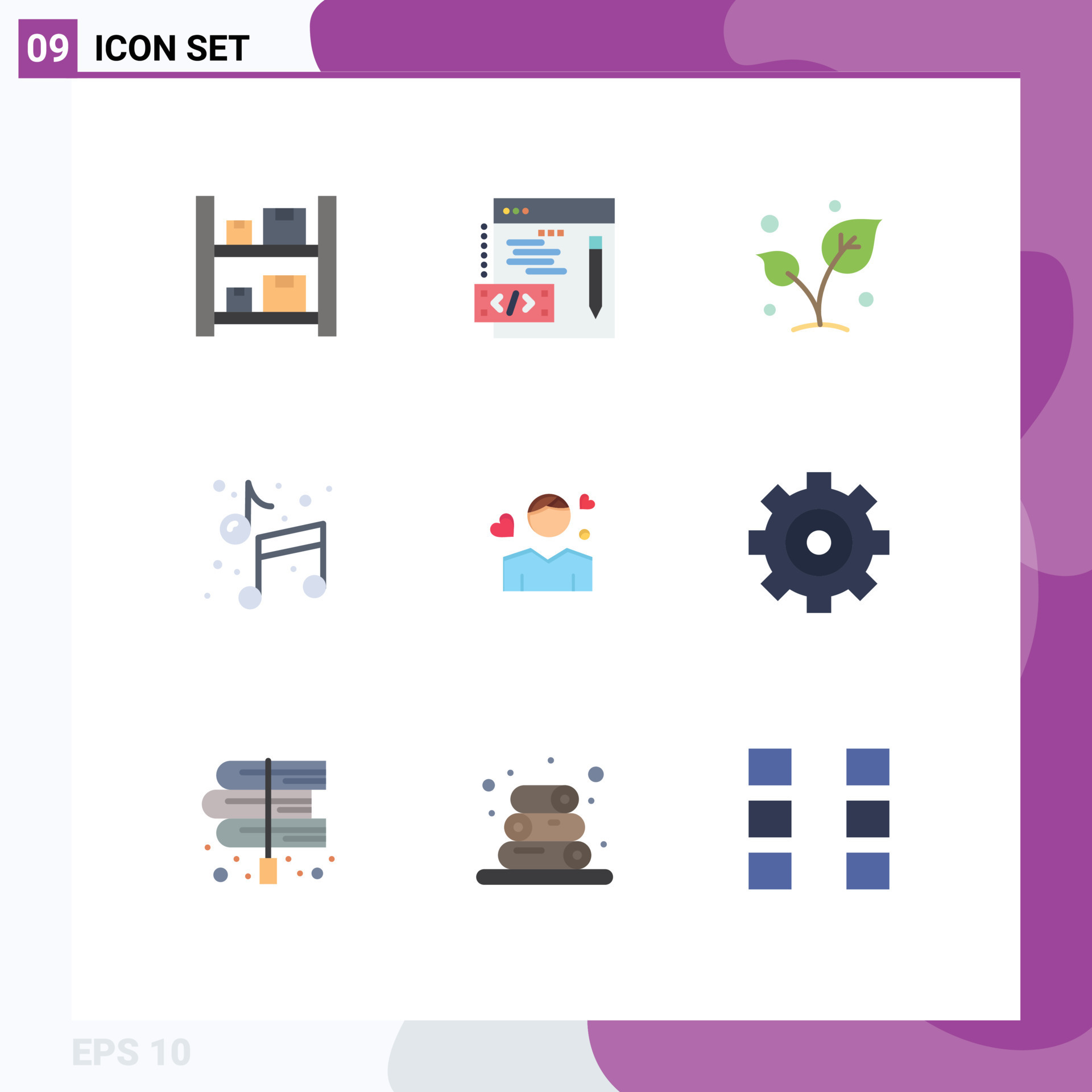 Universal Icon Symbols Group of 9 Modern Flat Colors of boy paint ...