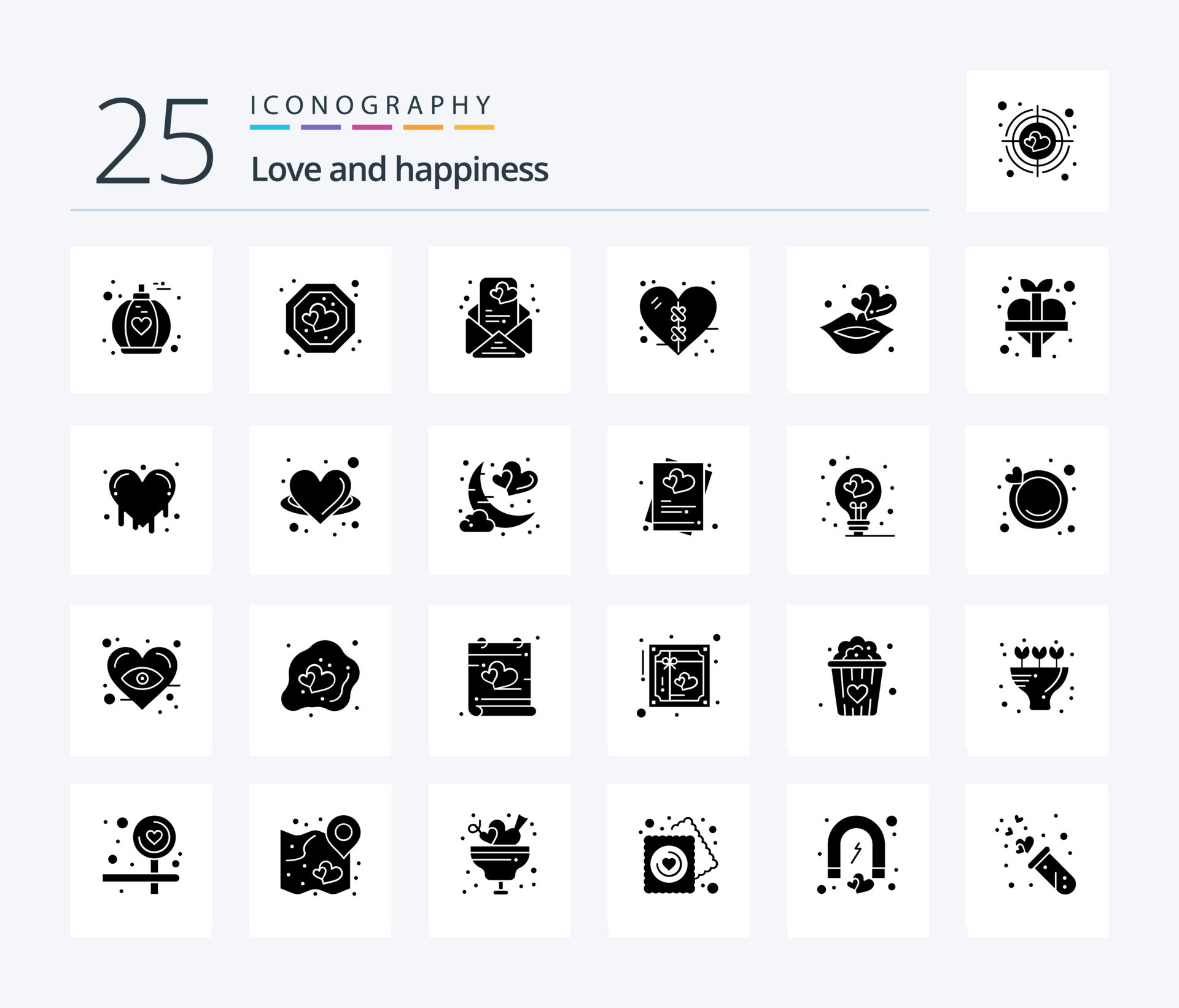 Love 25 Solid Glyph Icon Pack Including Romance Lips Message Kiss Health 18280986 Vector Art