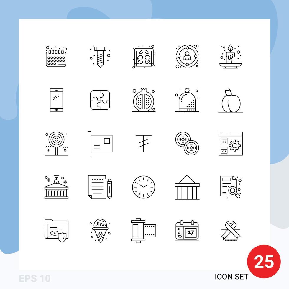 User Interface Pack Of 25 Basic Lines Of Event Autumn Scale Strategic Network Editable Vector